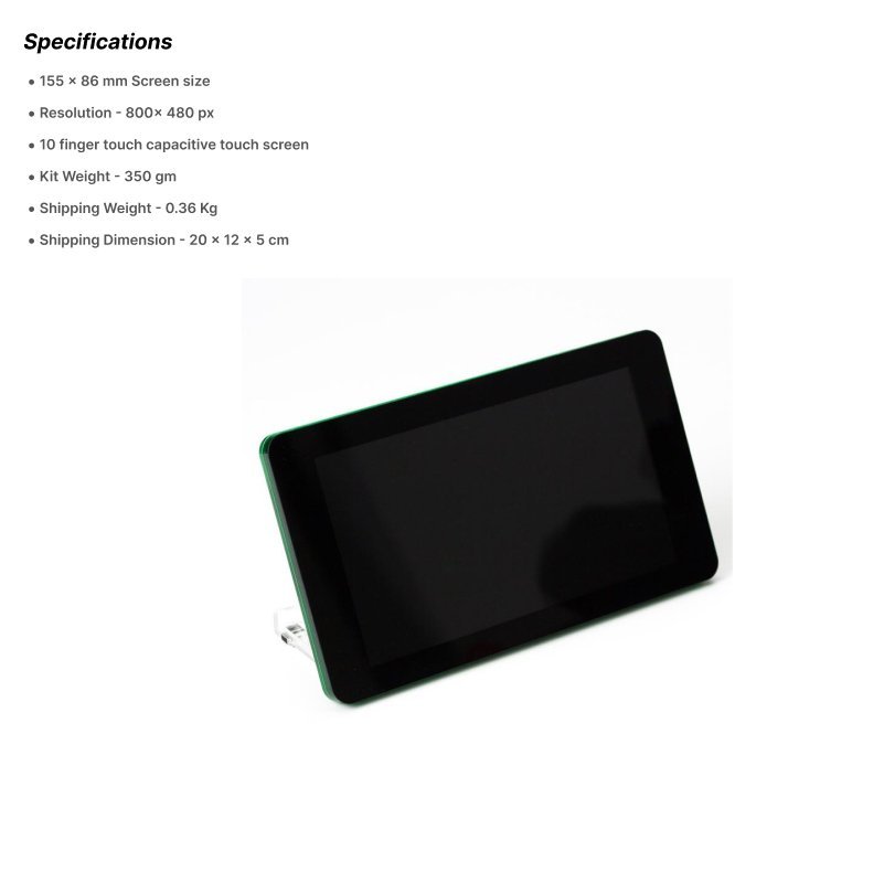 Refurbished – 7″ Official Raspberry Pi Display with Capacitive ...